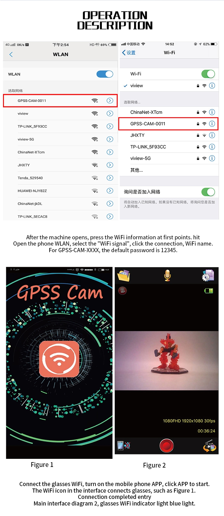 OTP-GL500 1080P hidden camera lens without hole,WIfi connection view ...